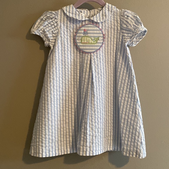 Dresses | Shrimp And Grits Blue And White Striped Smocked Dress 4t ...